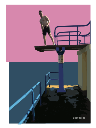 Art Print of the Iconic Blackrock Diving Tower, Salthill - SKETCHICO